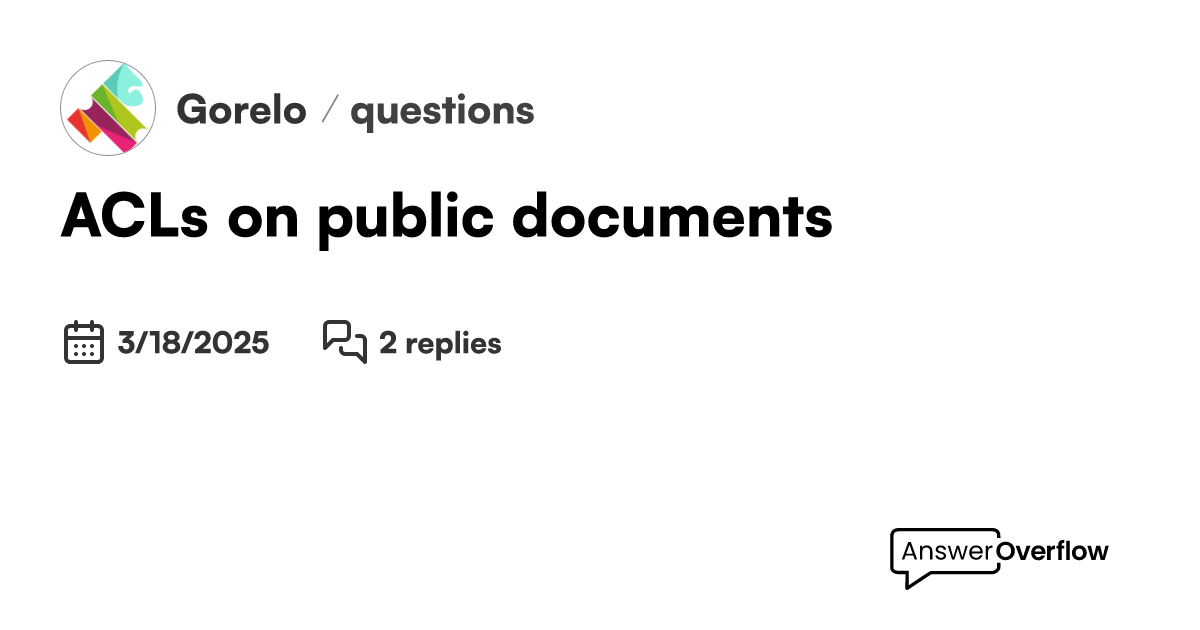 ACLs on public documents - Gorelo